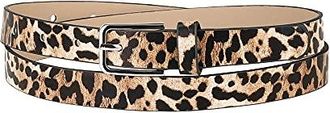 Allegra K Ceintures de taille maigres pour femmes boucle à ardillon simple pantalon imprimé animal mignon robe ceinture en similicuir mince Imprimé Léopard Fit 