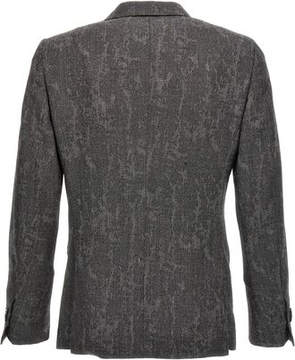 Maurizio Miri Double-Breasted Wool Blazer - Charcoal