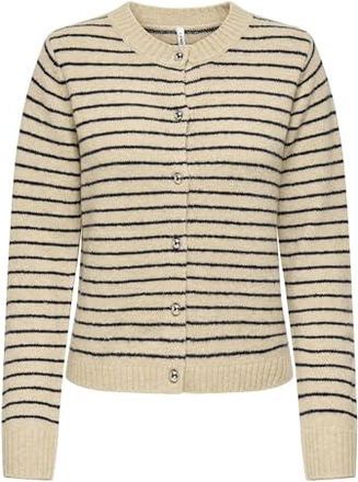 Only Onlchester Life Ls Stripe Cardi CC KNT, Taupe, M Femme