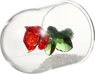 Garneck Kristallrose Im Glas In Glaskuppel Glas Für Tischplatte Nie Verwelkte Blumen Ewige Rose Dekoration Für Hochzeitsfeiern Kristallkonservierte Rose Künst