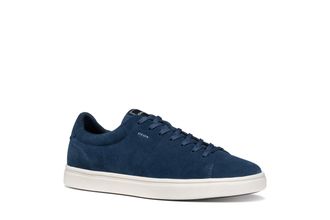 Geox Sneaker GEOX U BALTIMOORE, Herren, Gr. 44, blau, Textil, Veloursleder, Schuhe Sneaker, Halbschuh, Freizeitschuh, Schn&uuml;rer mit GEOX Spezial Membran