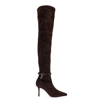 Jimmy Choo London Camie Over The Knee Boot 85 - - Shoes - Damen - Braun - 40 1/2 EU
