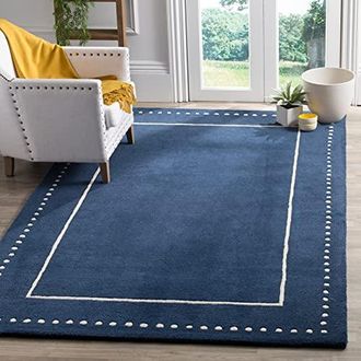 Safavieh Traditionell Teppich für Wohnzimmer, Esszimmer, Schlafzimmer - Bella Collection, Kurzer Flor, Hellblau und Elfenbein, 122 X 183 cm