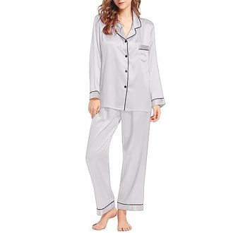 Generic Ensemble de pyjamas en coton pour femme, pyjamas en coton pour dames avec manches longues pour la nuit, ensembles de pyjamas &agrave; manches longues, haut &agrave;