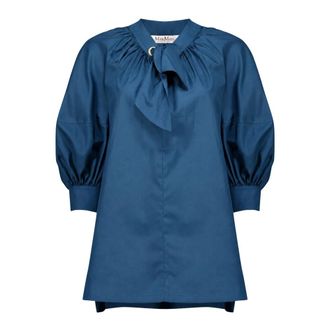 Max Mara Popeline-Bluse - - Blouses & Shirts - Damen - Blau - S