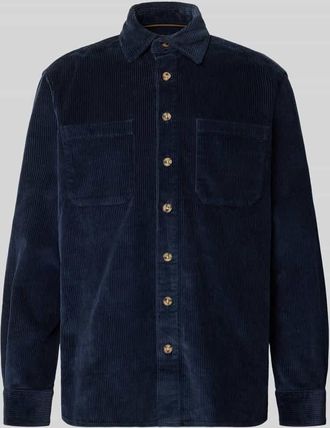 Christian Berg Regular Fit Hemdjacke aus Cord mit Kentkragen