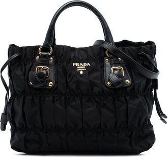 Prada Hobo Bags - Tessuto Gaufre Satchel - Gr. unisize - in Schwarz - f&uuml;r Damen