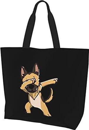 AOOEDM Sac &agrave; provisions r&eacute;utilisable en toile de berger allemand pour femmes