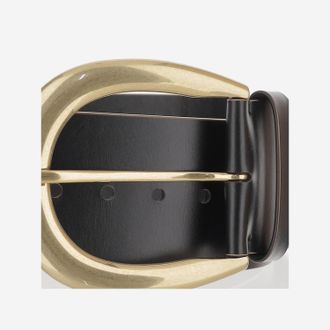Chlo&eacute; Womens Leather And Brass Belt Black