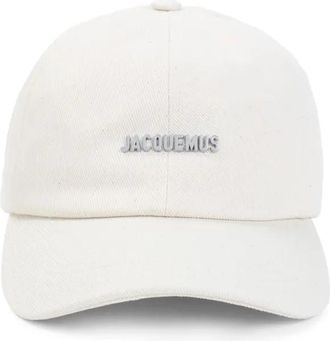 Jacquemus Caps & M&uuml;tzen - Structured Cotton Baseball Cap With Subtle Logo - Gr. 56 - in Wei&szlig; - f&uuml;r Damen