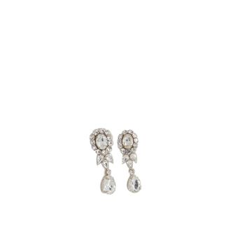 Moschino Femme, Accessoires, Blanc, Taille: ONE Size Royal Crystal Drop Earrings