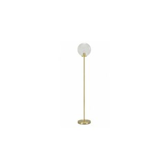 Wadiga Lampadaire r&eacute;tro en m&eacute;tal dor&eacute; et globe en verre transparent - 150cm