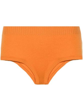 Alanui short nervur&eacute; &agrave; taille haute - Orange