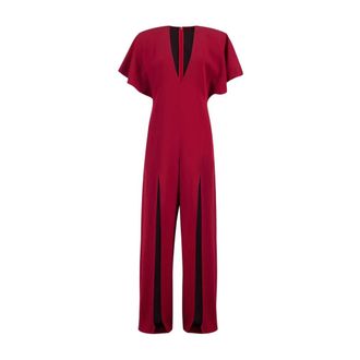 Stella McCartney Burgundy Leg-Slit Jumpsuit - - Jumpsuits & Playsuits - Damen - Rot - S
