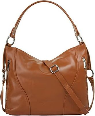 Samantha Look Sac à main Femme cuir véritable | Made in Italy | mode élégante 2en1 pour femmes | sac à bandoulière avec solution de portage variable 017542