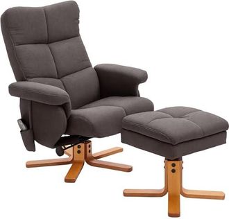 HOMCOM Fauteuil relax avec repose-pieds, espace de rangement, fauteuil de massage &eacute;lectrique avec fonction de couchage, fauteuil TV pivotant avec poche lat&eacute;r