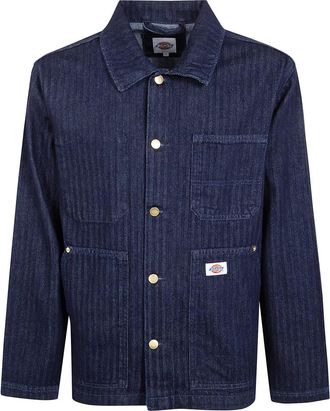 Dickies Homme, Vestes, Bleu, Taille: L Veste de Travail Selvedge en Chevrons