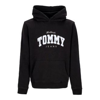 Tommy Hilfiger Homme, Sweatshirts et sweats &agrave; capuche, Noir, Taille: XL Sweat &agrave; capuche l&eacute;ger noir Style Varsity