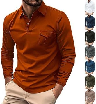 Generic Chemise daffaires pour homme - Coupe droite - Noir - Manches longues - Coupe ajust&eacute;e - Vintage - Respirant - Chemise de travail - Poche poitrine - T-s