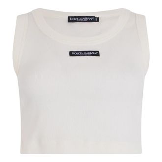 Dolce & Gabbana Geripptes- kurzes Tanktop - - Tops - Damen - Wei&szlig; - S