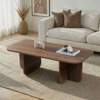Pier Import Table basse rectangulaire effet noyer bords ronds MARFA