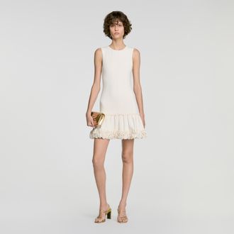 Sandro Kurzes Strickkleid mit Blumen