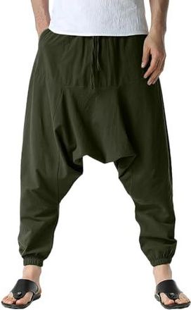Generic Pantalon de jogging baggy pour homme - Pantalon hippie - Bien-&ecirc;tre - Pantalon de sport - Pantalon de sport dext&eacute;rieur - Pantalon de surv&ecirc;tement d&eacute;cont