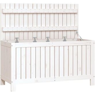 vidaXL Bo&icirc;te de rangement de jardin Blanc 115x49x60 cm Bois de pin
