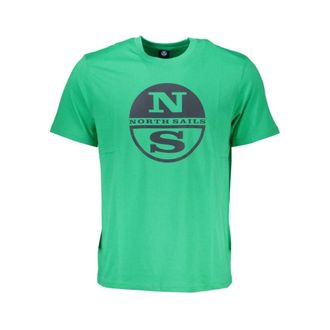 North Sails Gr&uuml;nes Baumwoll-Print-Logo-T-Shirt - - Tops - Herren - Gr&uuml;n - M