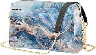 Mnsruu Sacs à bandoulière pour femme, sac à main en cuir motif tortue de mer