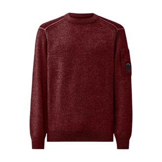 C.P. Company Strickpullover mit Rundhalsausschnitt aus Fleece-Strick - - Knitwear - Herren - Rot - XL