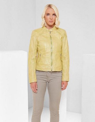 Jilani Lederjacke Niobe Jilani - Damen Lederjacke Lammnappa gelb