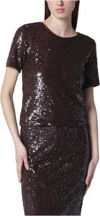 P.A.R.O.S.H. P.a.r.o.s.h., Femme, Blouses et Chemises, Brun, Taille: 42 FR Blusa