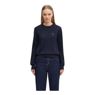 Maison Kitsun&eacute; Fox Head Strickpullover - - Knitwear - Damen - Blau - XS