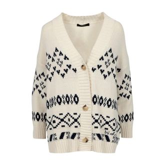 Max Mara Acacia Oversized Cotton Jacquard Cardigan - - Knitwear - Damen - Mehrfarbig - M