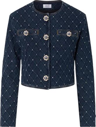 Liu Jo Gesteppte Jeansjacke mit Strass - - Jackets - Damen - Blau - L