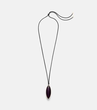Jennifer Fisher Halskette aus Leder mit Quarz, 14kt vergoldet