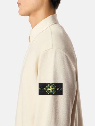 Stone Island Long-Sleeve Cotton Polo - Cream