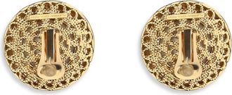 Alessandra Rich Round Crystal Clip-On Earrings - Gold