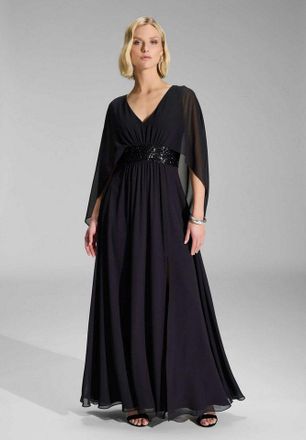 Swing Abendkleid - Abendkleid mit Cape aus Chiffon Figurbetonte Passform mit flie&szlig;endem Rockteil