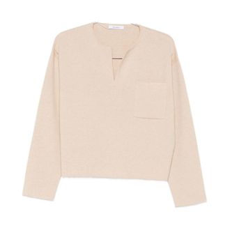 Max Mara Zibello V-Ausschnitt-Pullover - - Knitwear - Damen - Beige - L
