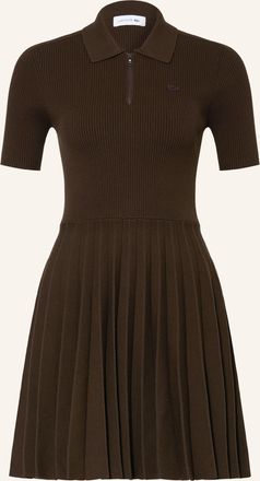 Lacoste Strickkleid Mit Plissees braun