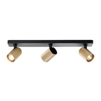 Brilliant Marty LED Deckenstrahler 3-flammig - Schwenkbare GU10 Spots, dimmbar bei warmwei&szlig;em Licht, inkl. LED Leuchtmittel, 345 Lumen, schwarz/matt gold