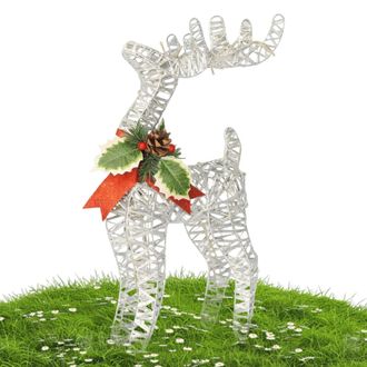 Generic Weihnachts-Rentier-Figuren - 40 cm leuchtende festliche Feiertagsstatue, leuchtendes Hirsch-Dekorationsset, saisonale Kaminsims-Eingangsdekoration | F