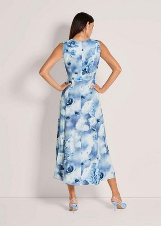 Madeleine Maxikleid Druckkleid mit floralem Print Sommerkleid mit Rundhals, Teilungsn&auml;hten, Wadenl&auml;nge und ohne Arm