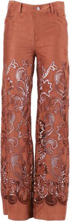 Ermanno Scervino Femme, Pantalons, Brun, Taille: 38 FR Wide Pantalons