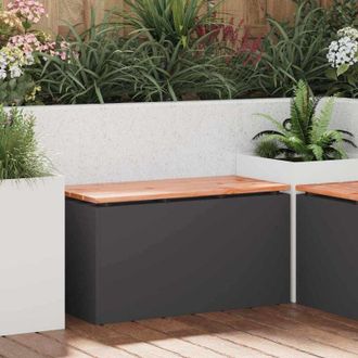 vidaXL vidaXL Banc de jardin Noir 80 x 40 x 43 cm Acier
