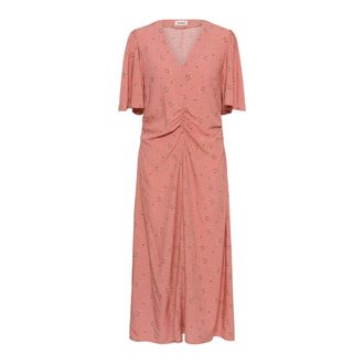 Soaked In Luxury Arjana Raffkleid - - Dresses - Damen - Rosa - M