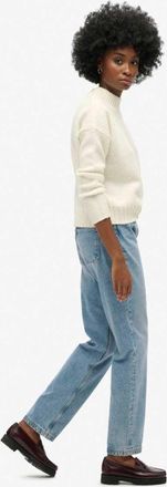 Superdry Jen droit &agrave; taille mi-haute - Hibiscus/cr&egrave;me/rose-Bleu