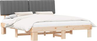 vidaXL Letto Con Testiera Rivestita Grigio Chiaro 180 X 200 Cm Vidaxl